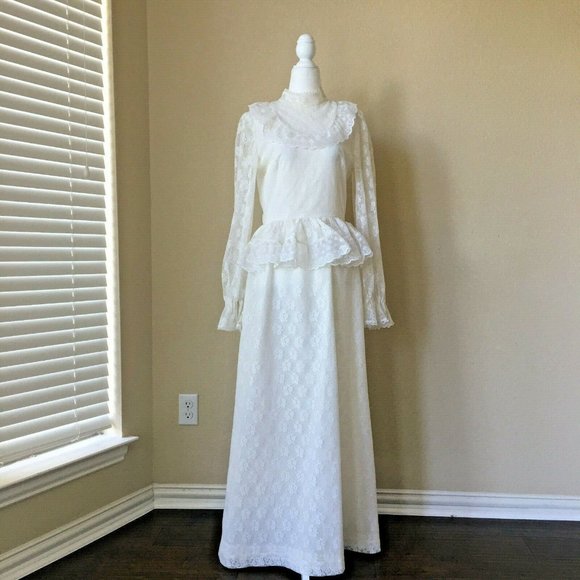 Handmade | Dresses | Victorian Prairie Style Bridal Wedding Gown Long ...